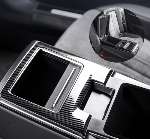 Console Storage Box Cover Trim Fit For Audi A6 A7 2021-2024 Steel ...
