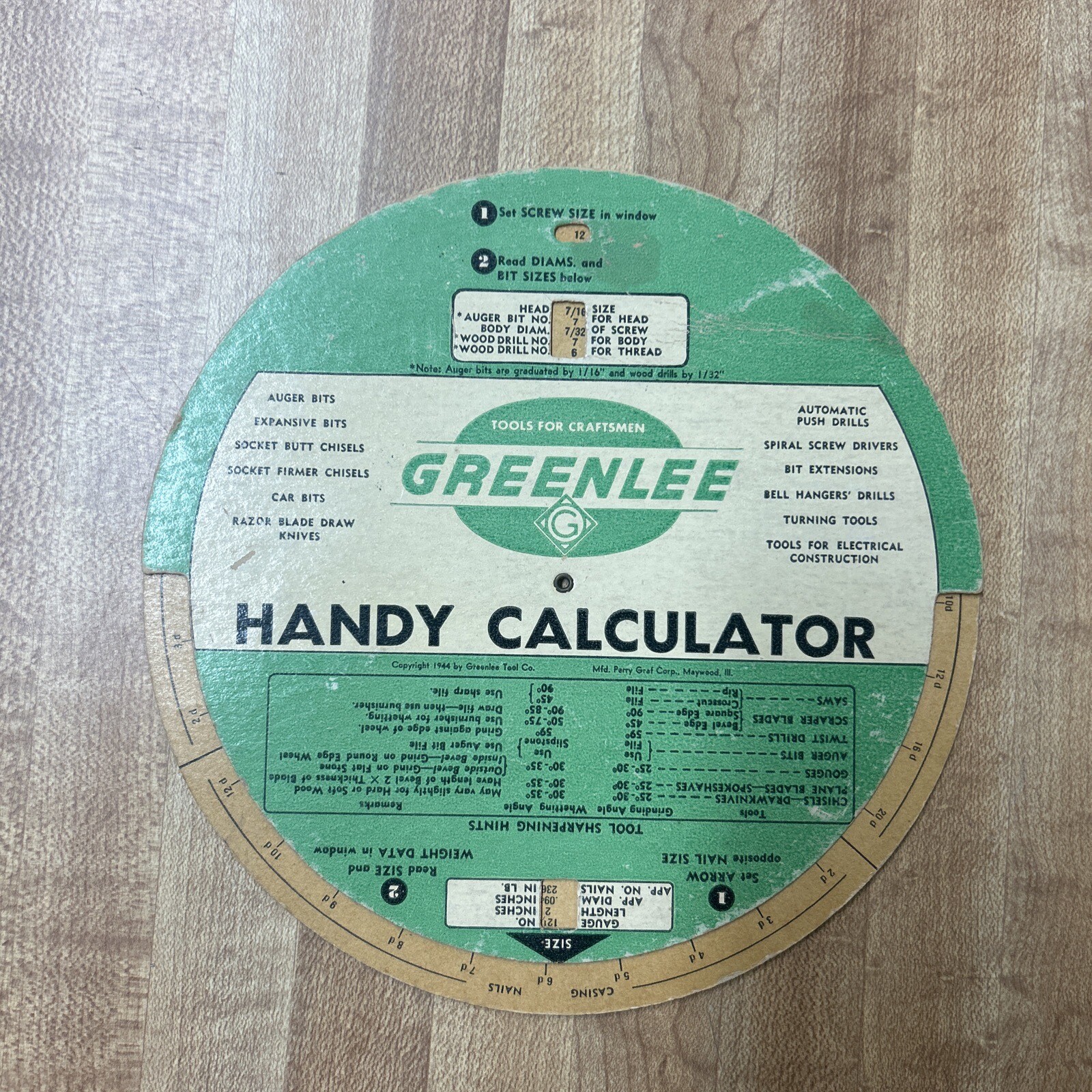 1944 Greenlee Handy Calculator and Related Ephemera | eBay