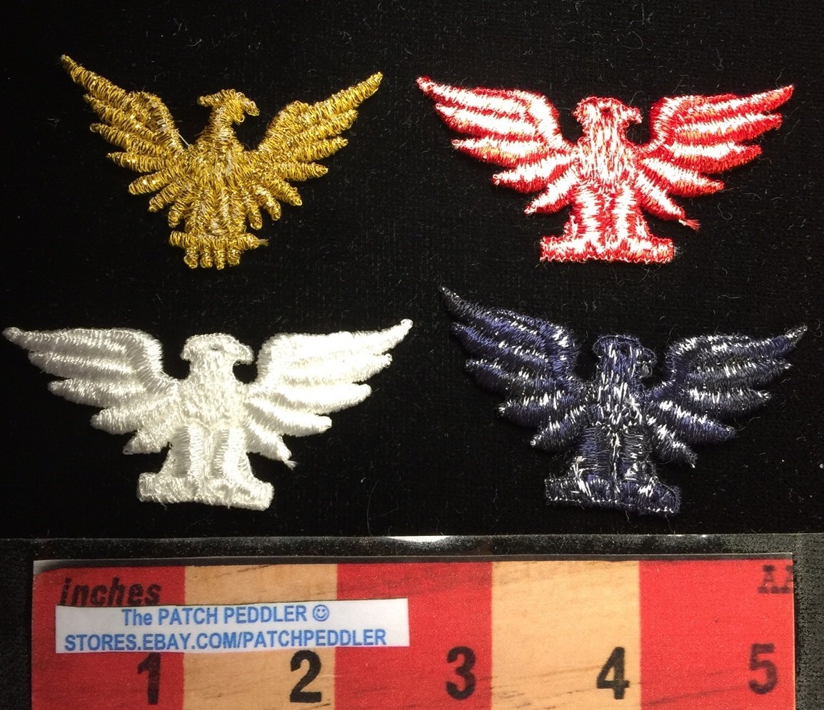 4 Eagle Patch Lot RED GOLD BLUE WHITE American Bald Eagle, Bird Emblem ...