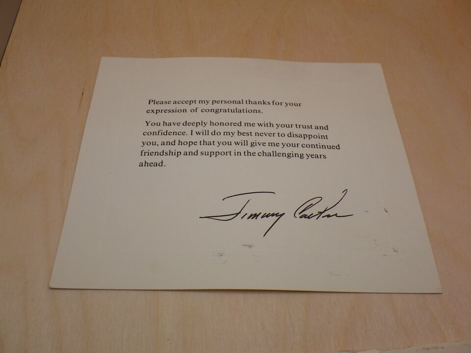 1976 Jimmy Carter Meter Posted Stamp Envelope Thank you Card paper ...