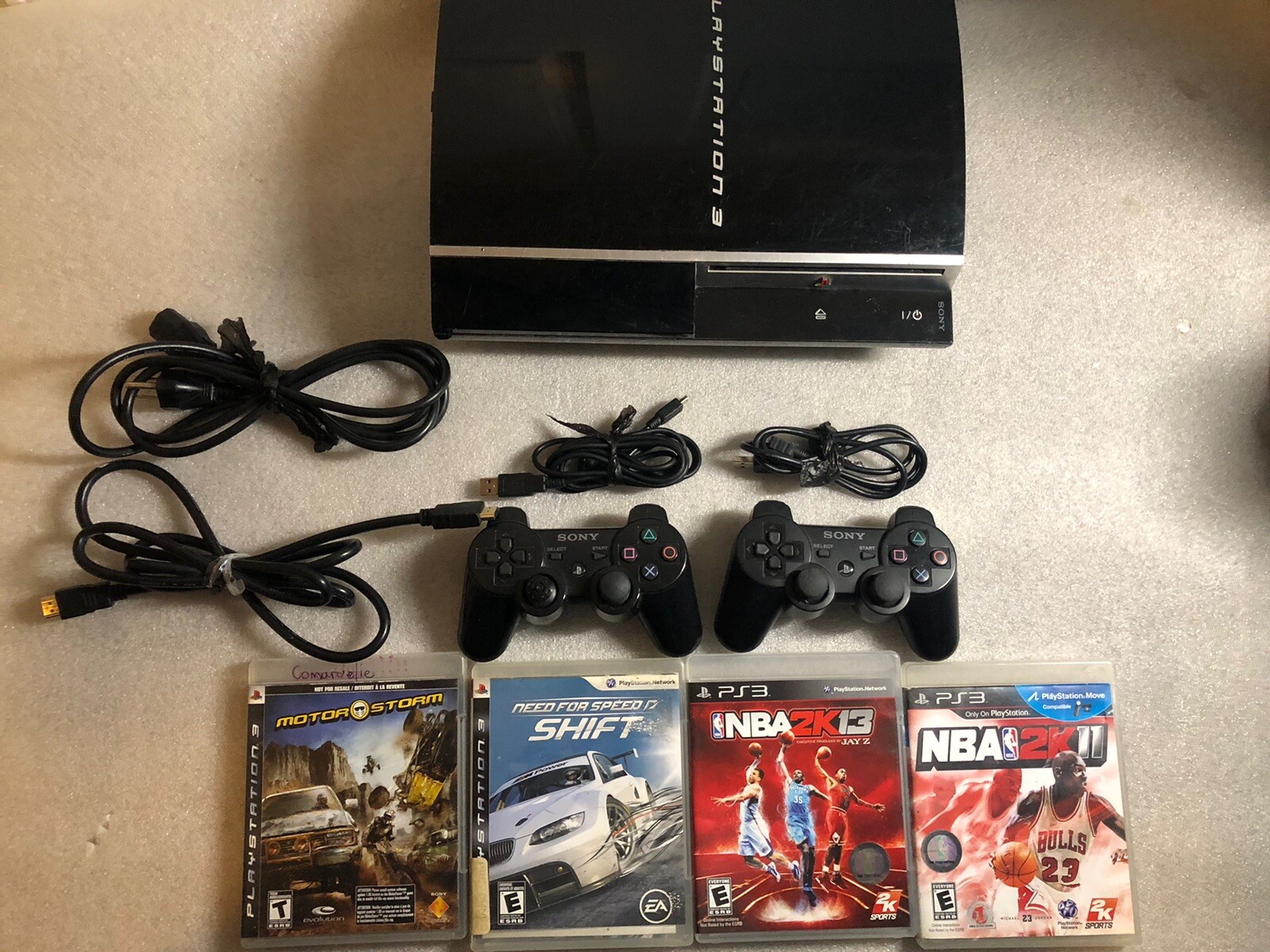 Sony PlayStation 3 PS3 Fat Console CECHK01 & 2 Controllers & Tested & 4 ...