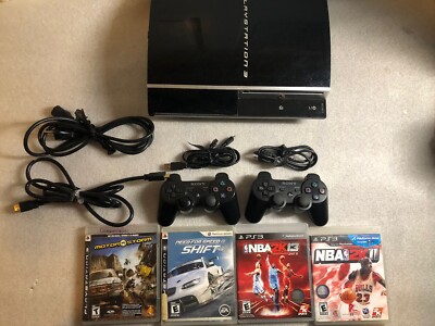 Sony PlayStation 3 PS3 Fat Console CECHK01 & 2 Controllers & Tested & 4 ...