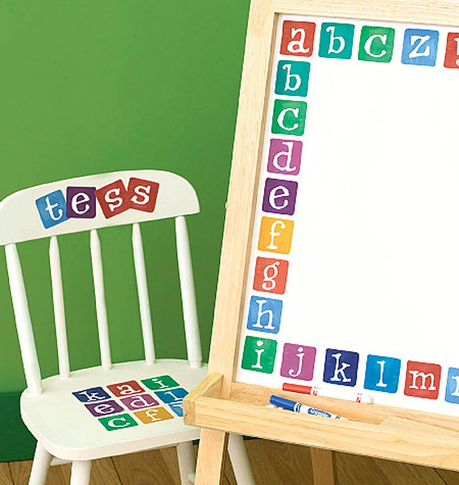 40 Alphabet Letters Wallies Cutouts ABC Walls Furniture Stickers Decals ...