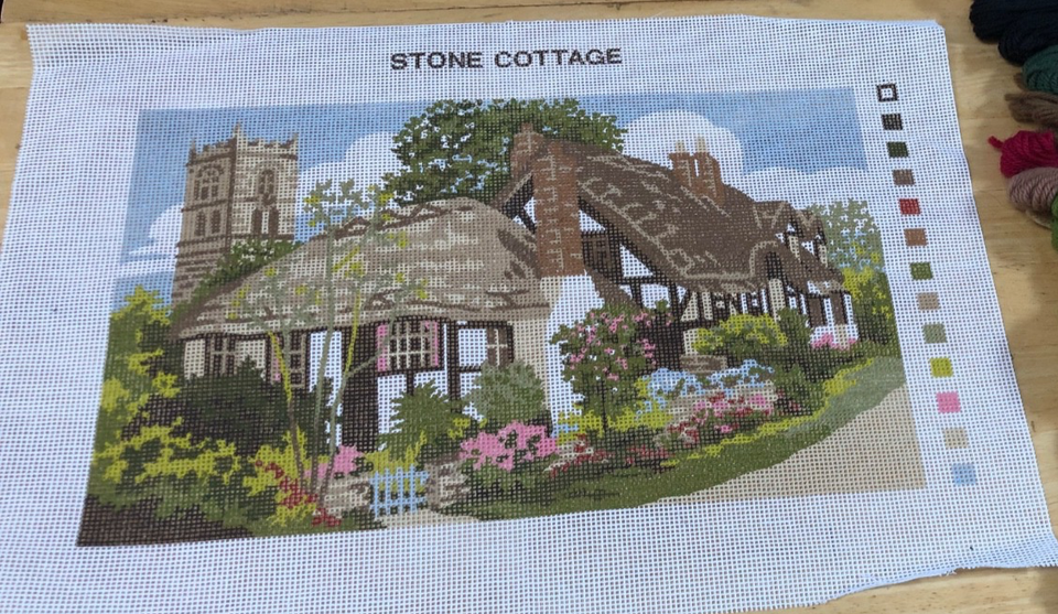 Rare Vintage Pastiche Collection Tapestry Kit- Stone Cottage 46cm x ...