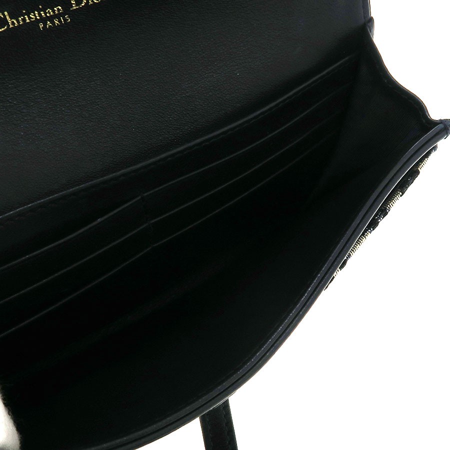 Christian Dior Saddle Chain Pouch S5614CTZQ_M928 Blue Jacquard Gold # ...