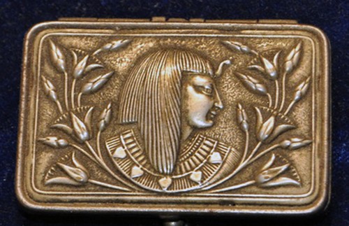EGYPTIAN SPHINX VESTA MATCH BOX STRIKER SILVER PLATE KENTUCKY WHISKEY ...