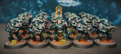 Alpha Legion MKIV Tactical Squad + Upgrades painted Warhammer 40k Horus ...