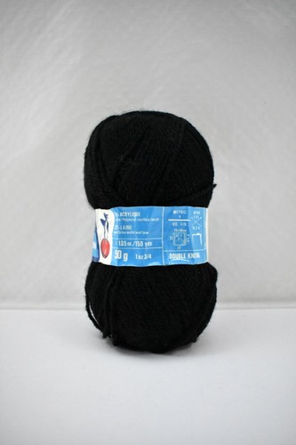 Pingouin PingoFrance Acrylic/Wool Blend Yarn - 1 Skein Color Black #133 ...