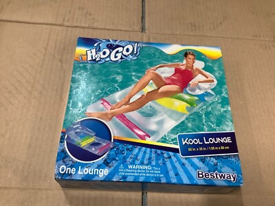 H2O Go! Kool Lounge 65in x 35in Large Pool Float Raft Back Head & Arm ...