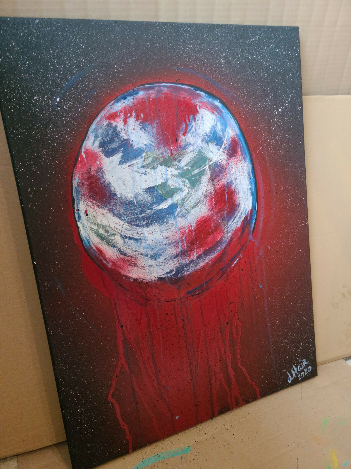 World, Bleeding, Space, Art, Original Painting, Artwork, Abstract | eBay