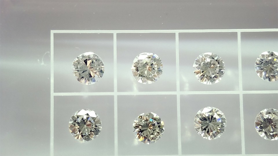 (8) 0.92ctw 3.10mm Loose Round Cut Diamond Parcel Lot Si2-Si1 No Carbon ...