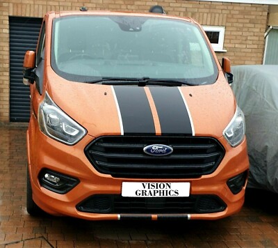 Ford Transit Custom Van Bonnet Stripes Racing Decals Graphics Sport ...
