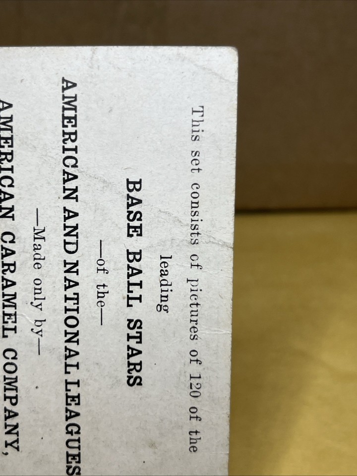 1922 American Caramel E121 Joe Oeschger Series Of 120 Boston Nationals ...