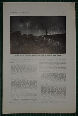 1916 WWI WW1 PRINT ~ THE NIGHT AFTER 1ST ADVANCE STAR SHELLS IN ...