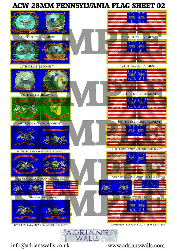 AMERICAN CIVIL WAR - ACW - STATE FLAG SHEETS 28mm | eBay