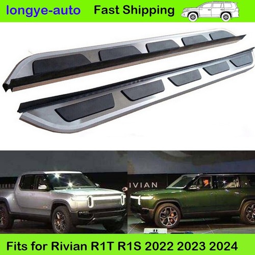 2PCS Running Board Side Step Pedal Nerf Bar Fits for Rivian R1T R1S ...