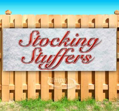 STOCKING STUFFERS Advertising Vinyl Banner Flag Sign CHRISTMAS SB06277 ...