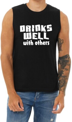 Funny Drinking Shirt Cut Off Shirts Sleeveless Muscle Tee Men Graphic ...