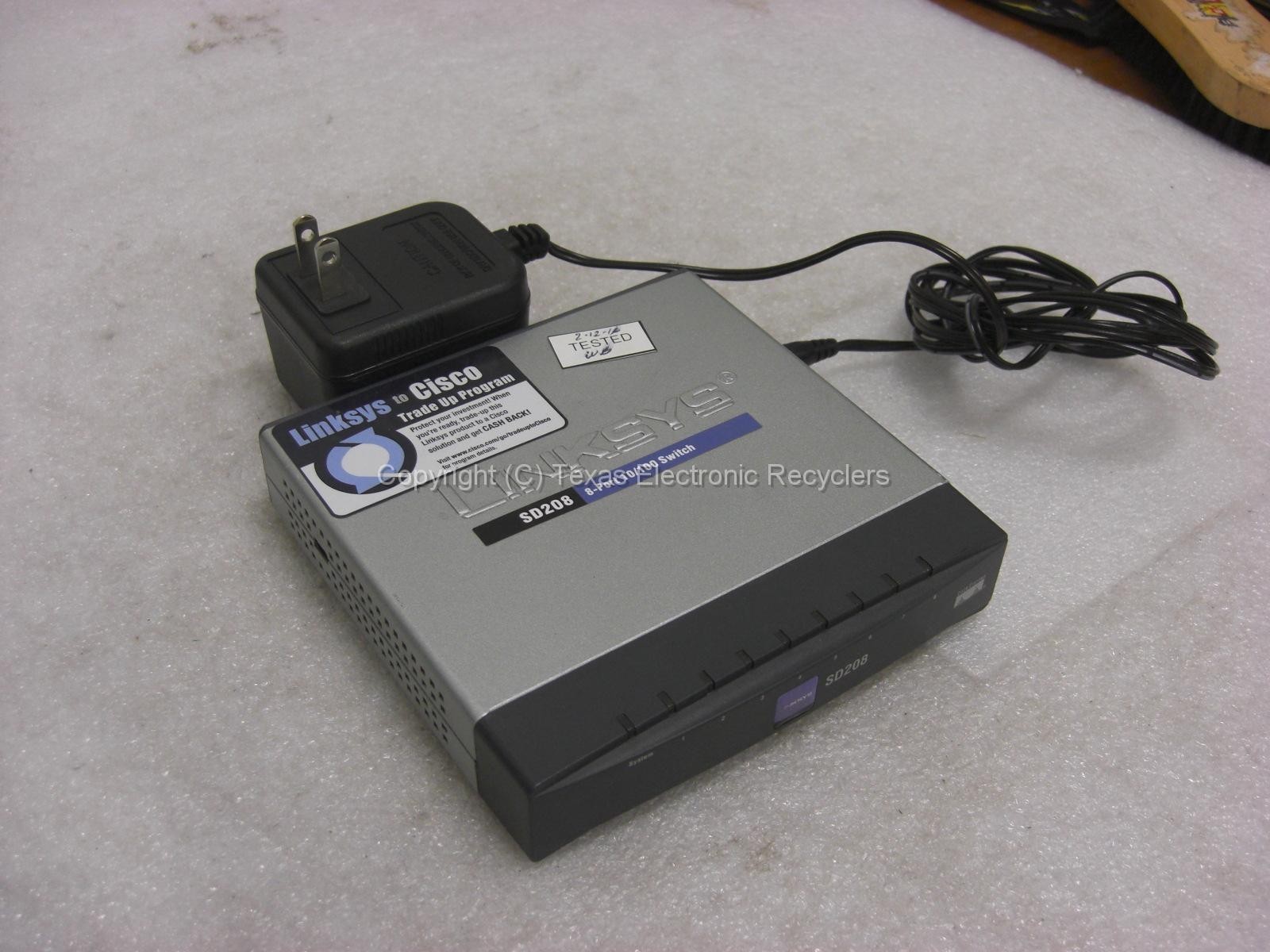 Linksys sd208 8-port 10/100 switch w/ Linksys ad12/05a power adapter | eBay