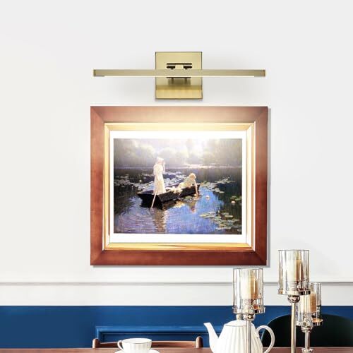 Hardwired Picture Light Brass Dimmable Dimmable 15.7 inch Hard-Wired ...