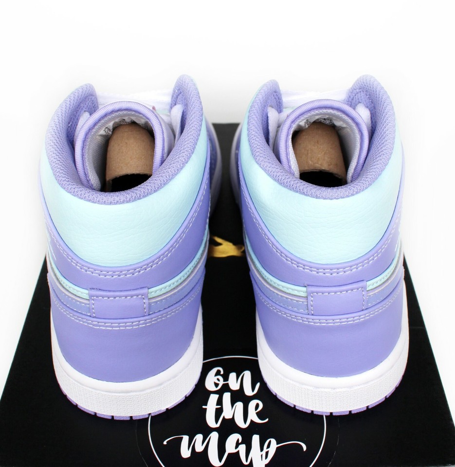 Nike Air Jordan 1 Retro Mid Purple Pulse Arctic Aqua Blue UK 5 7 8 9 10 ...