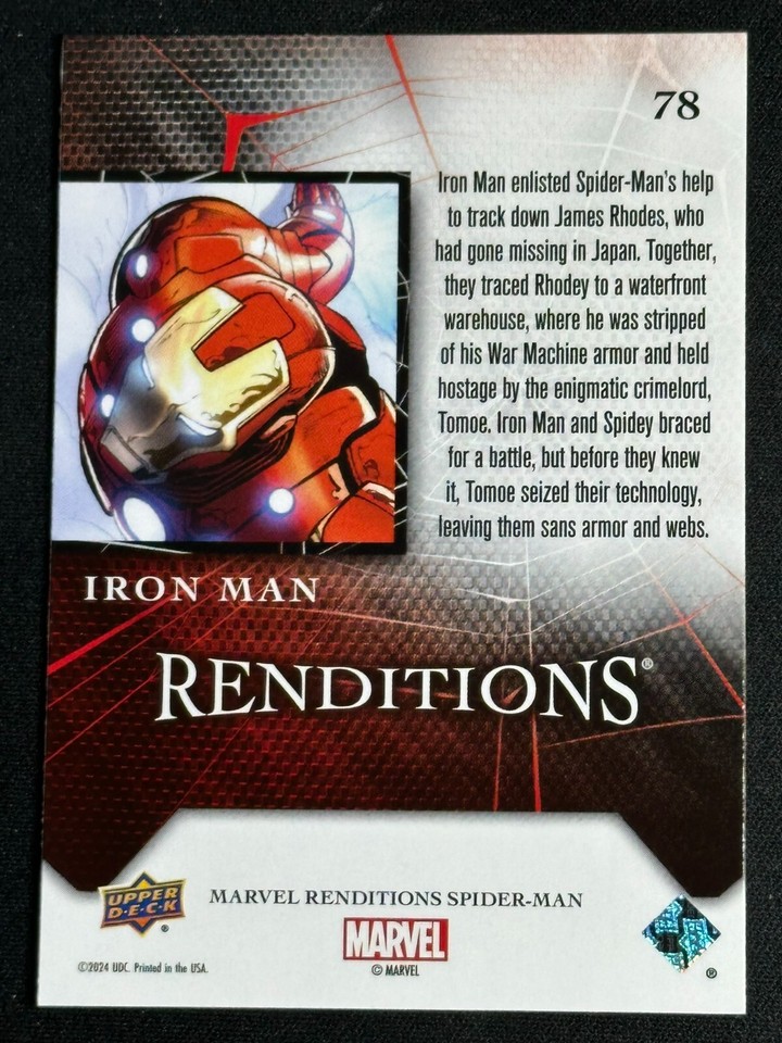2024 Upper Deck Marvel Renditions Iron Man #78 Venom Spider-Man | eBay