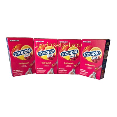 SNAPPLE FRUIT PUNCH 4 Boxes Zero Sugar Singles On The Go Drink Mix 24 ...