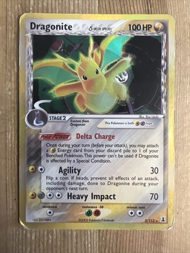 Pokémon TCG Dragonite (Delta) EX Delta Species 3/113 Holo Holo Rare for ...