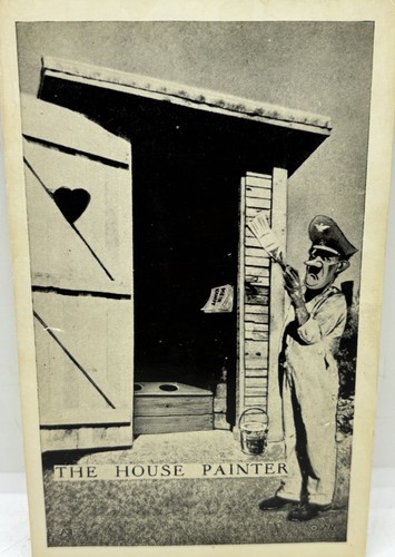 Vintage WWII American Patriot Anti Axis Hitler Painting An Outhouse ...