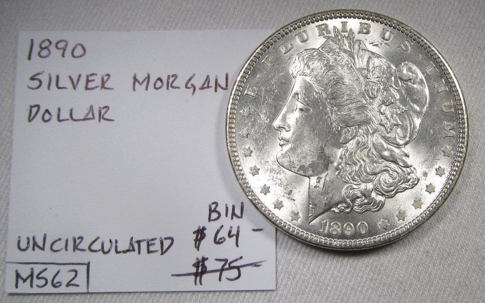 1890 Silver Morgan Dollar UNC Coin AN360 | eBay UK