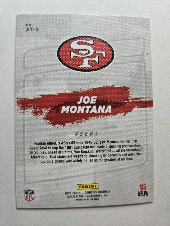 2021 Joe Montana Panini Donruss Gridiron Kings All-Time #AT3 49ers AA24 ...
