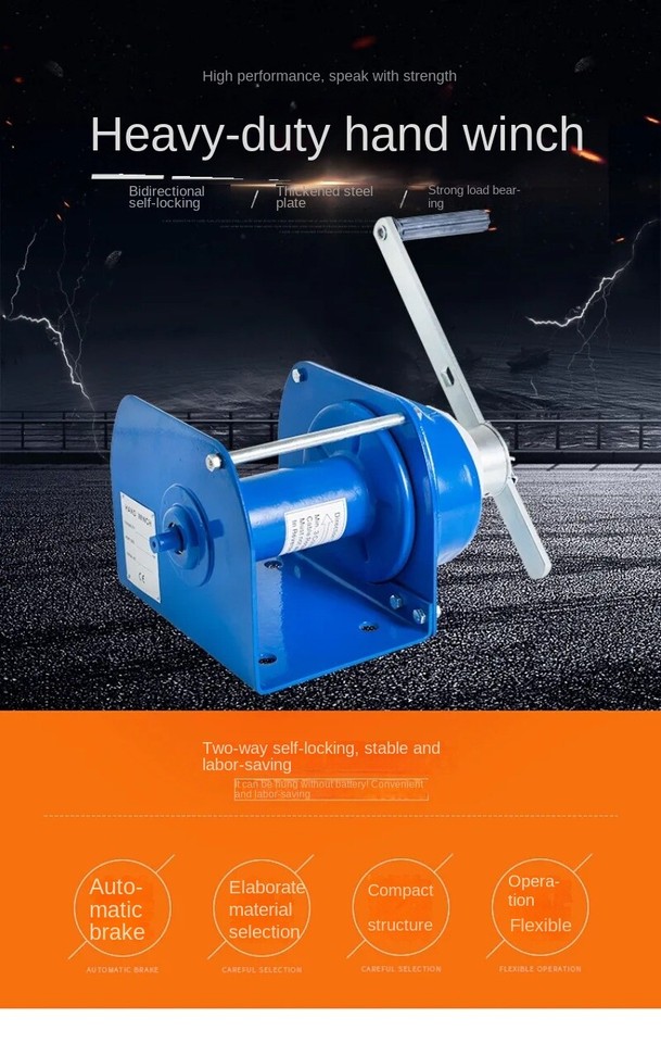 Heavy Duty Hand Winch Manual Winch Two-way Self-locking Winch Automatic ...