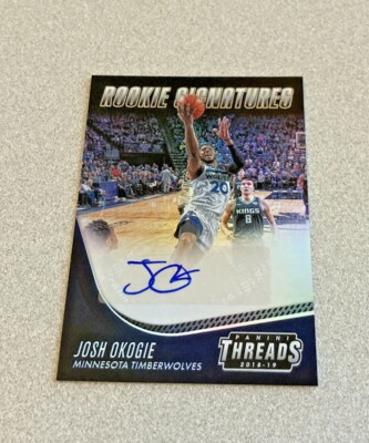 2018-19 Panini Threads RC Signatures #26 Josh Okogie Timberwolves | eBay