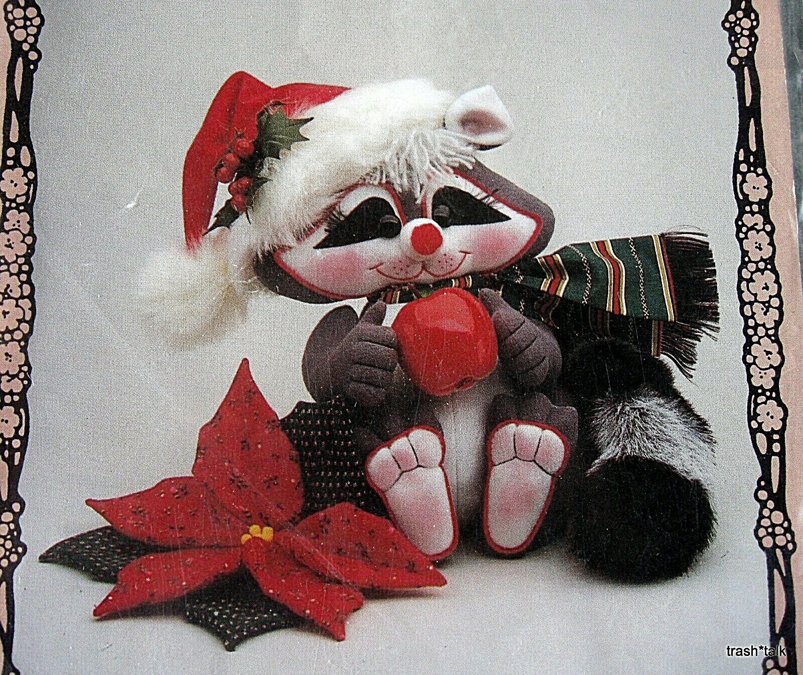 Vtg Present Dreams by Jeanne Christmas Reggie Raccoon 12" Doll Craft ...