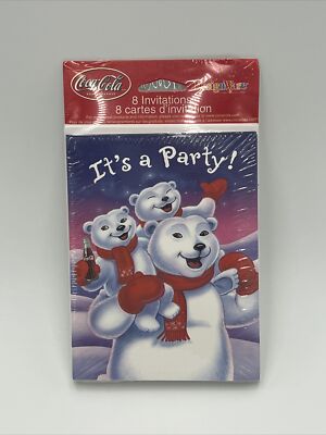 Coca-Cola, "It's A Party" 8 Party Invitations and Envelopes SEALED | eBay