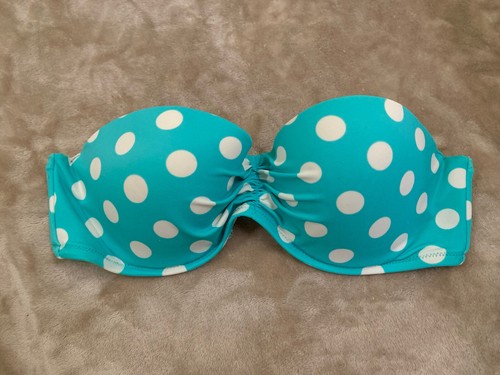 N20100362 Victoria Secret Strapless Turquoise Bathing Suit Top 36B | eBay