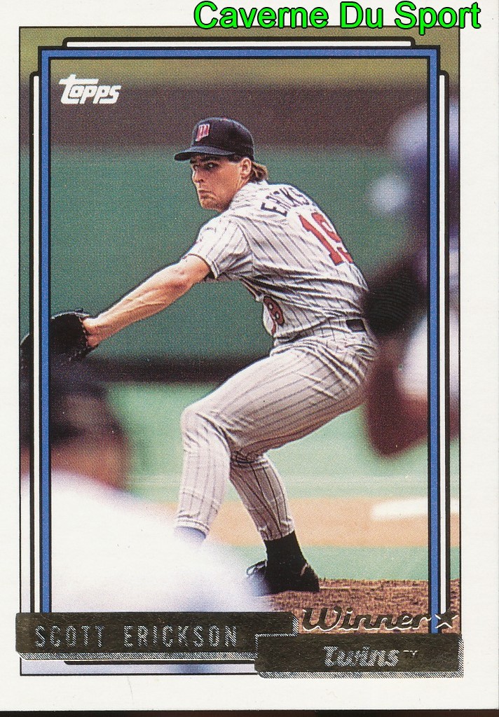 605 SCOTT ERICKSON TWINS CALIFORNIA TOPPS GOLD WINNER BASEBALL CARD ...