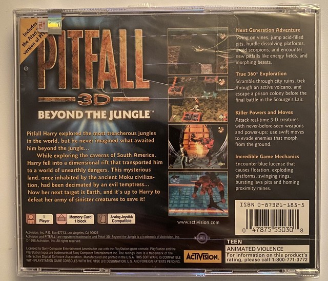 Pitfall 3D: Beyond the Jungle (Sony PlayStation 1, 1998) for sale ...