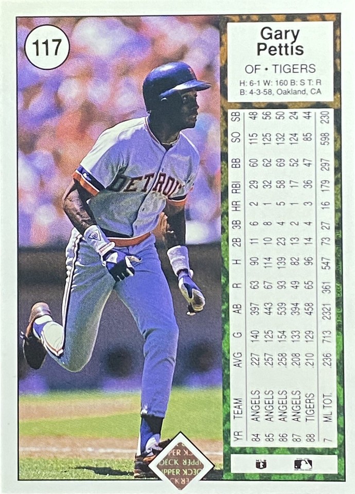 1989 Upper Deck #117 Gary Pettis Detroit Tigers Baseball Card | eBay