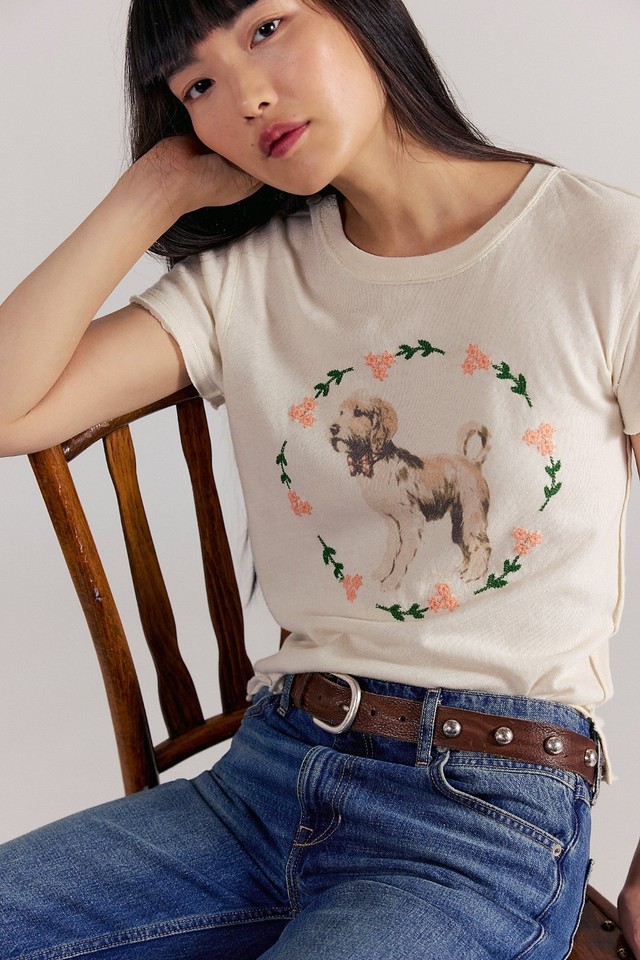 Free People We The Free Fur Friend Tee Doodle Tea Size Small NWT $58 | eBay