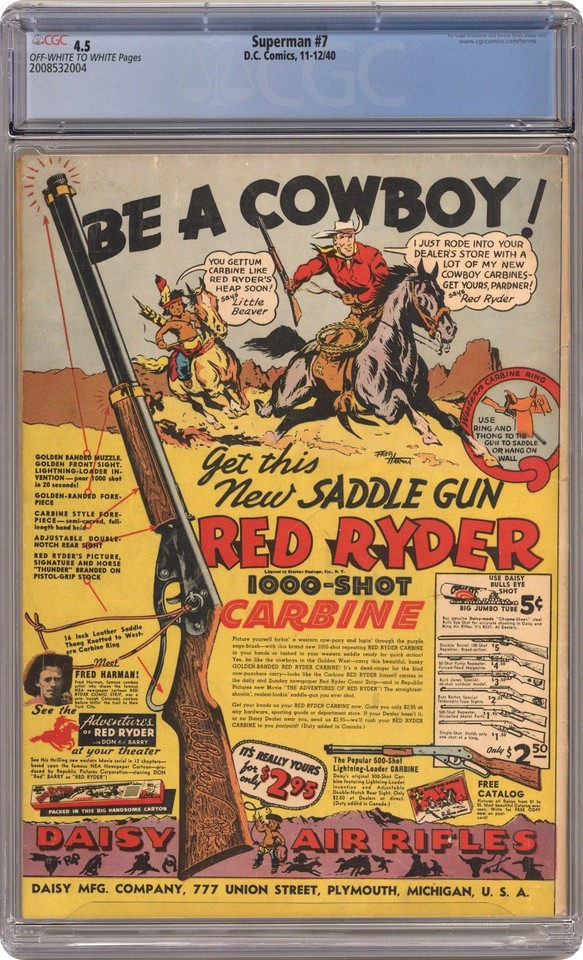 SUPERMAN #7 CGC 4.5 1940 1ª App. Perry White | eBay