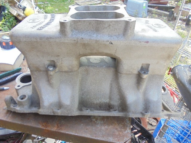 Weiand Aluminum Tunnel Ram Intake BBC OFFY 5904 / 5905 Single Carb RAT ...