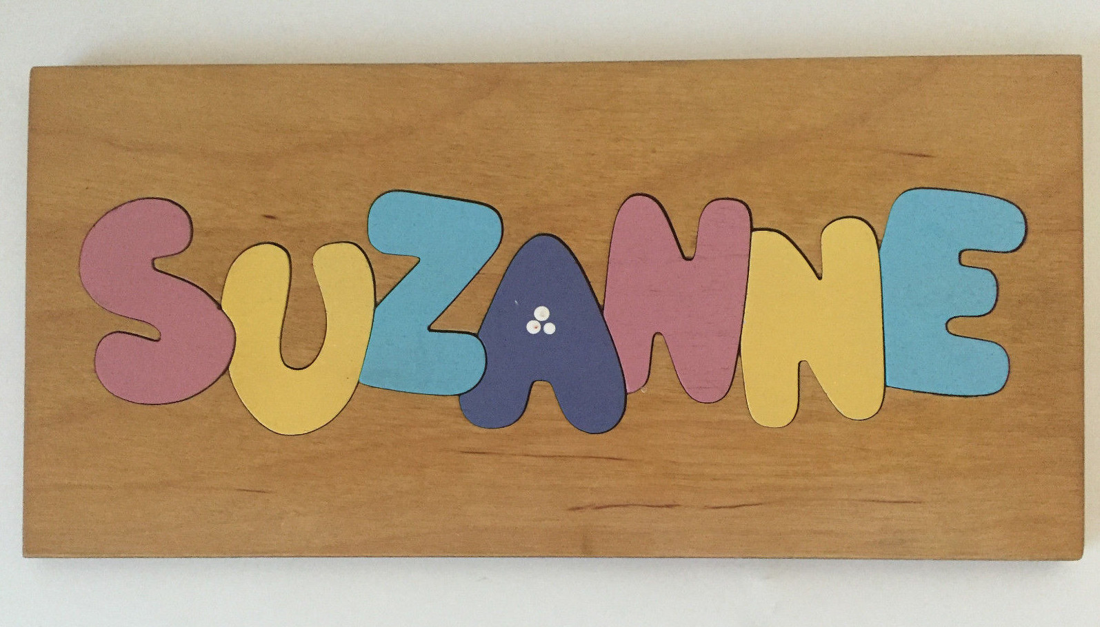 Child's Wood Name Puzzle SUZANNE Colorful | eBay