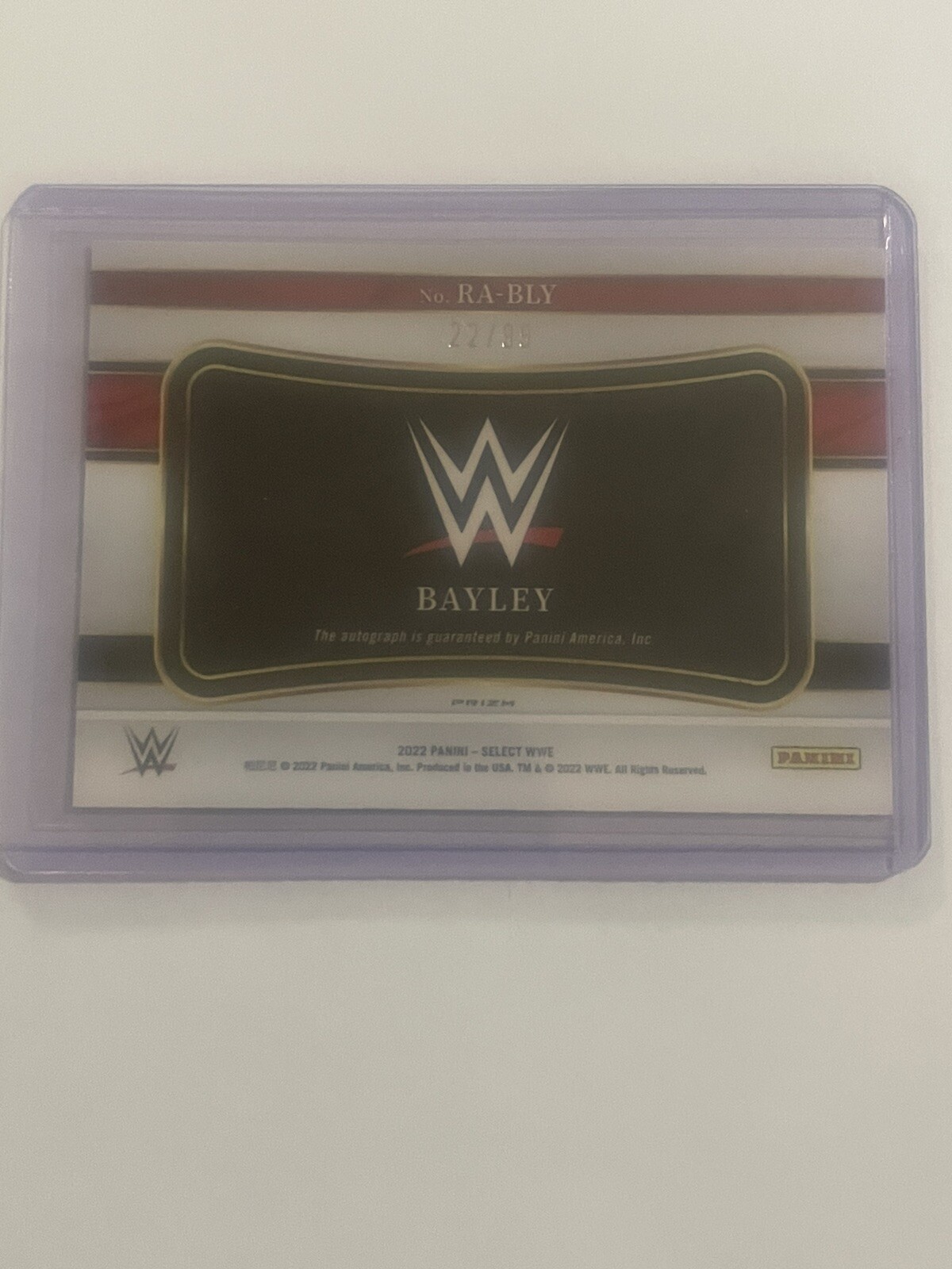 2022 Panini Select WWE - Ringside Action Signatures Bayley #RA-BLY Red ...