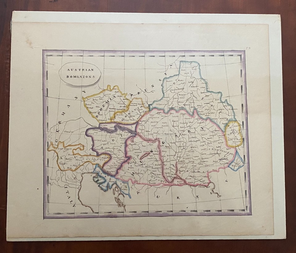 EXQUISITE Hand-Drawn Color Map of AUSTRIAN DOMINIONS, Circa 1840 | eBay