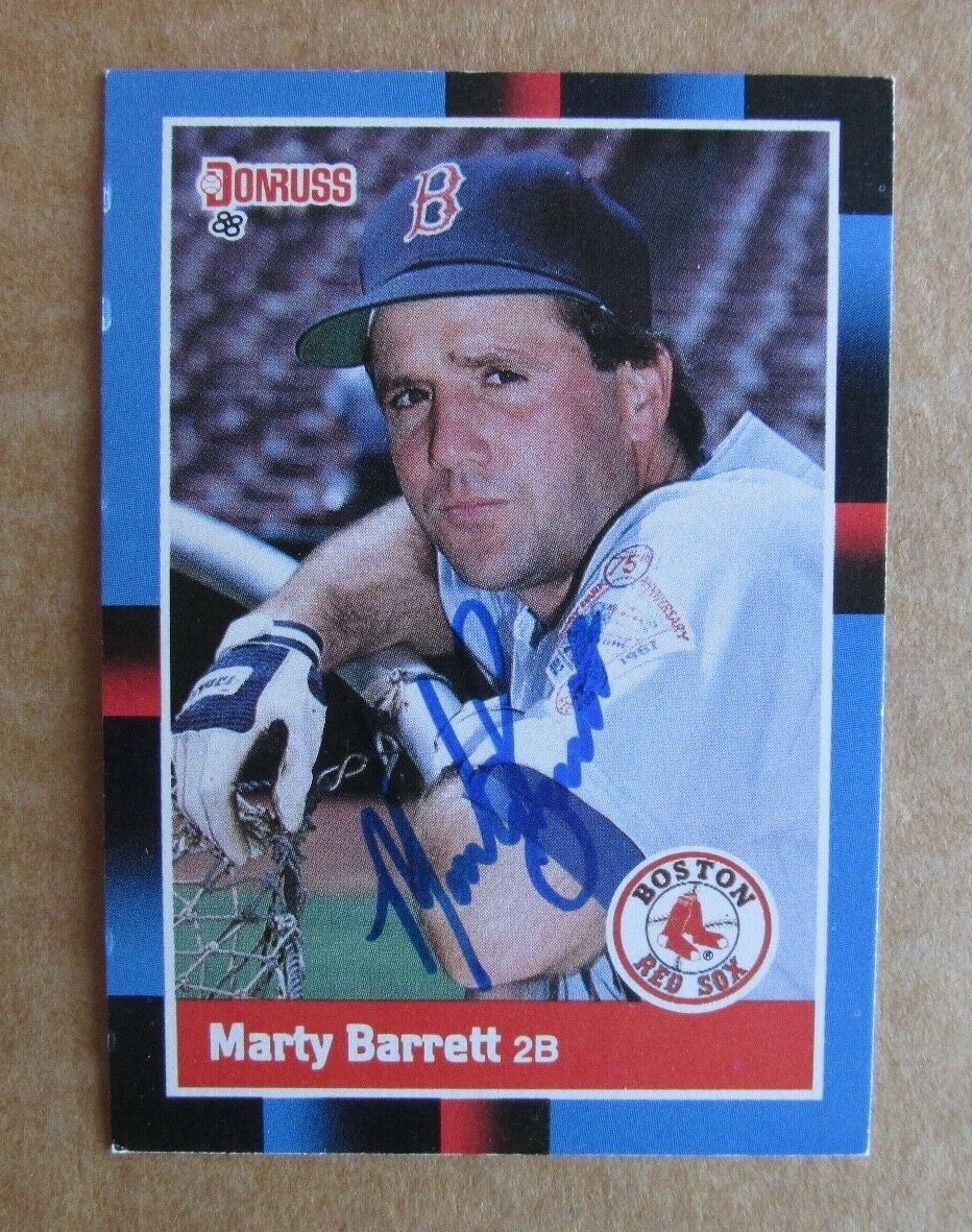 1988 DONRUSS BASEBALL MARTY BARRETT #276 AUTOGRAPHED SIGNED CARD BOSTON ...