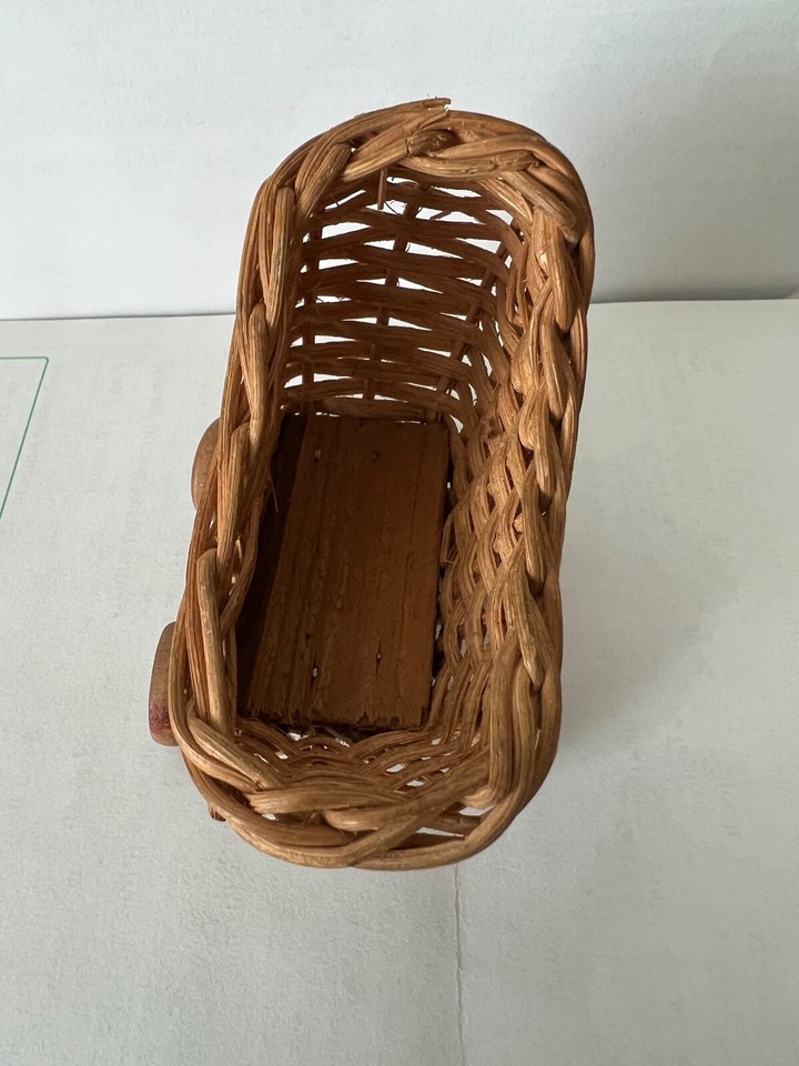 VINTAGE GERMAN WICKER/WOOD ITEMS FOR CACO DOLLS[1] STROLLER [1] PRAM [1 ...
