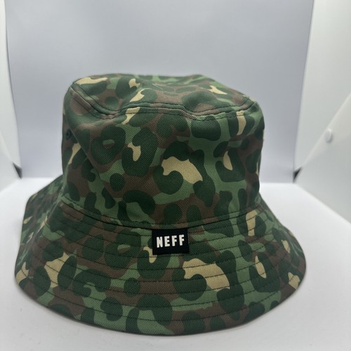 Neff Bucket Hat Cheetah Camo Print Cap OS Green Brown Wide Brim | eBay