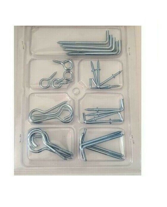 Assorted Mixed L Hooks Eye Shape Screws Keys Picture Hanging Curtain ...