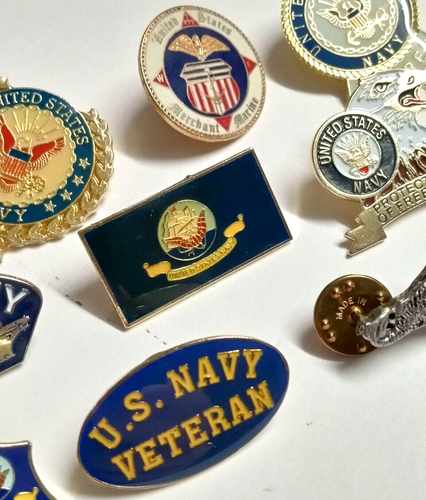 United States Navy Eagle Flag USN Souvenir Lapel Pin Lot (10 Different ...